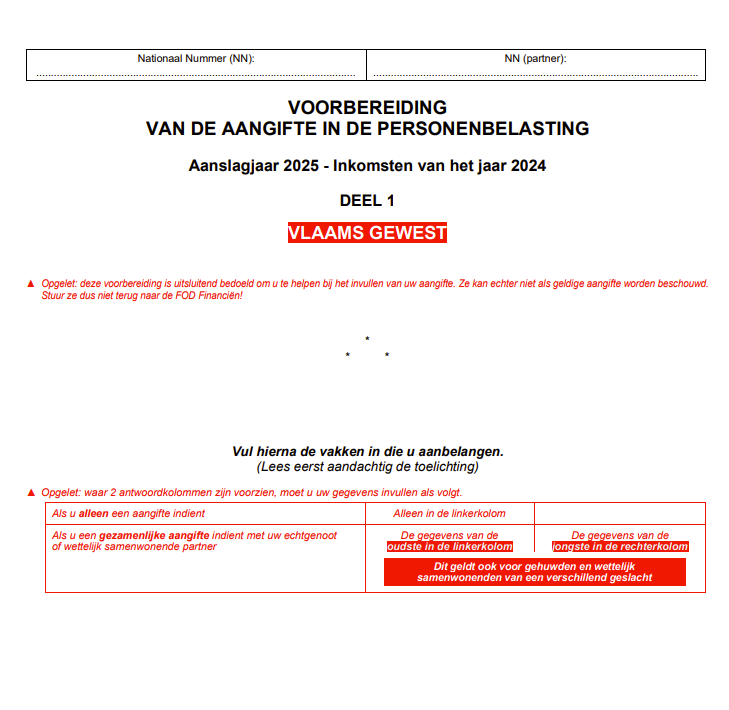 Aangifte PB aanslagjaar 2025 - voorbereidende documenten - Blog ITAA